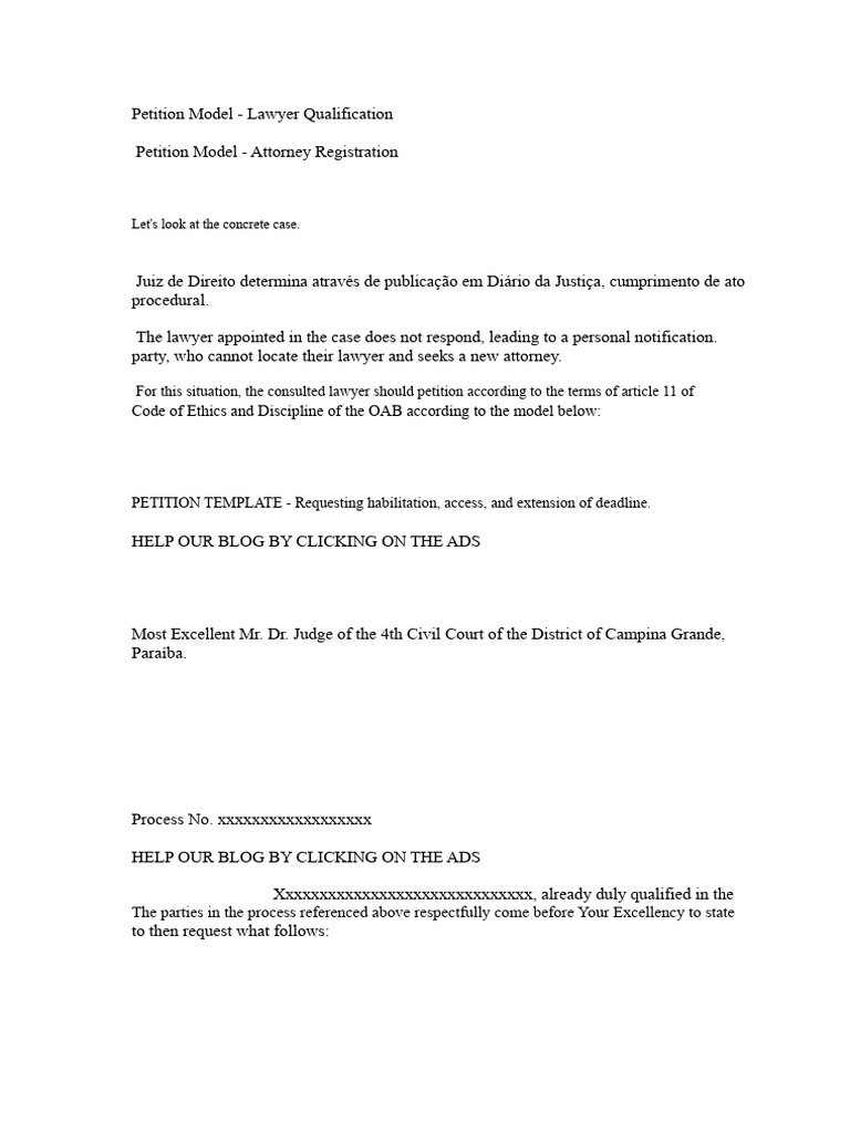 Model of Petition For Attorney Registration | PDF | Public Law | Common Law