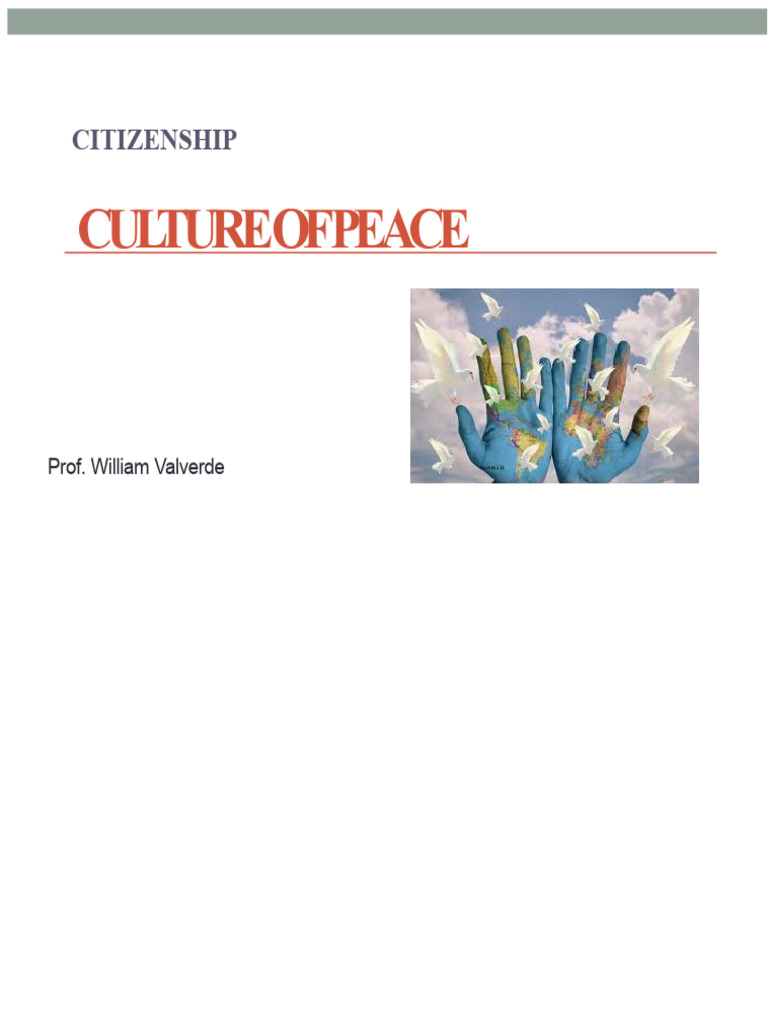 2. Culture of Peace. Dialogue and Negotiation. Conflict Resolution ...