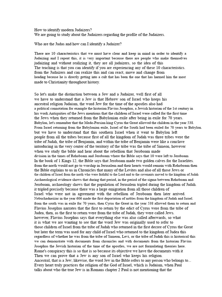 Identifying Modern Judaizers: Key Traits | PDF | Israelites | Gentile