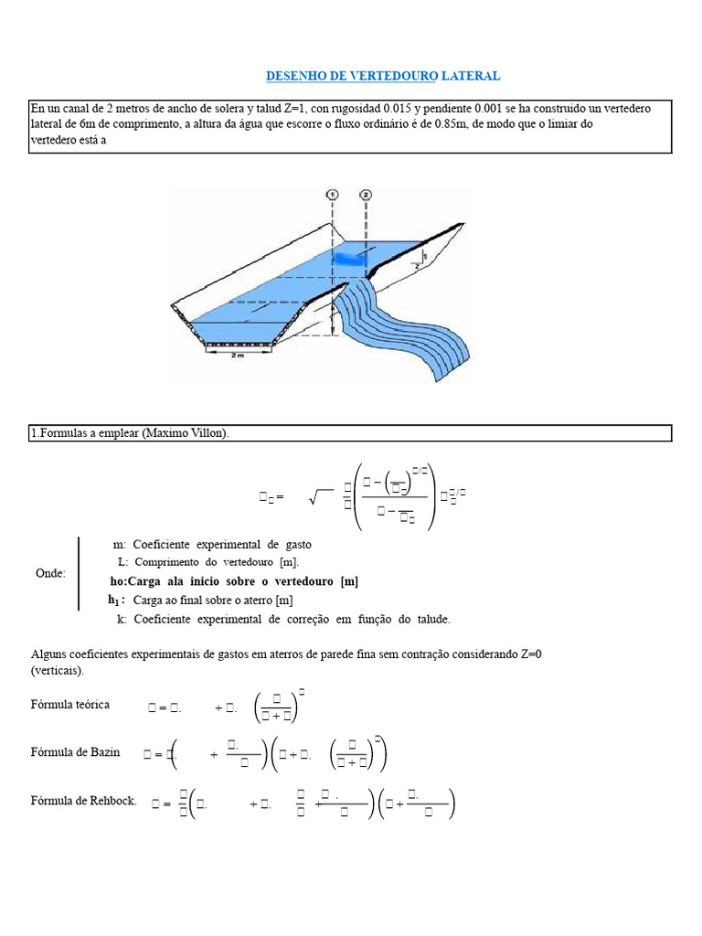 01. Design do Vertedouro Lateral | PDF