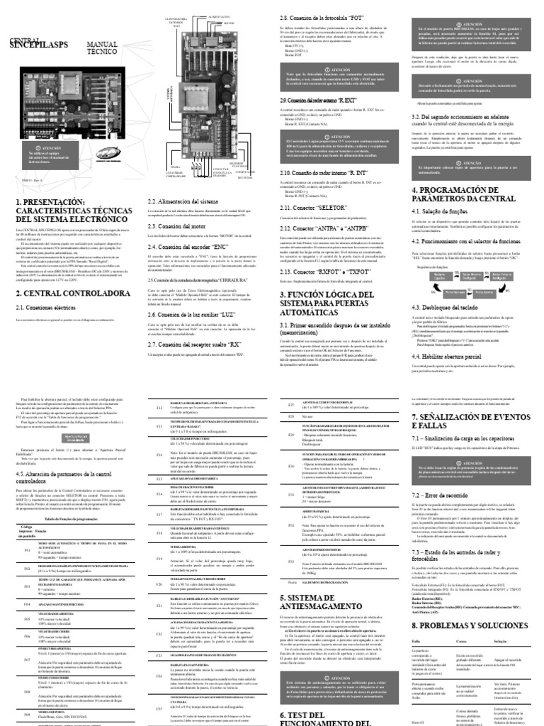 Conexiones y Configuración de Puertas Automáticas | PDF | Relé | Bienes ...