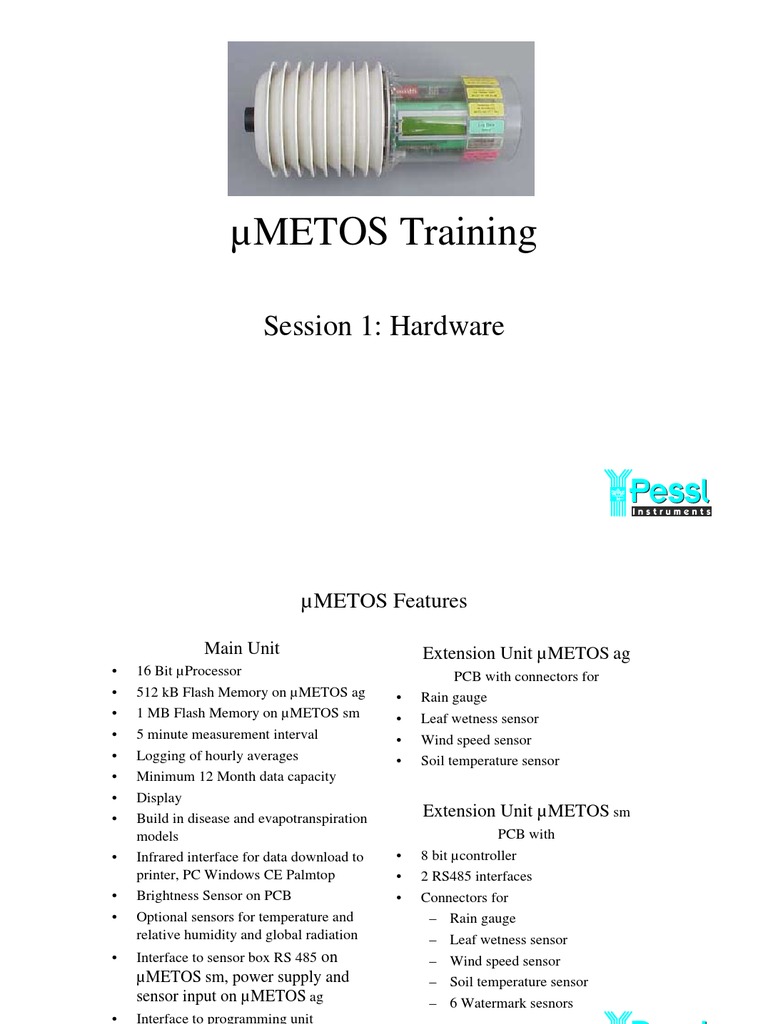 METOS Training: Session 1: Hardware | PDF | Evapotranspiration | Rain