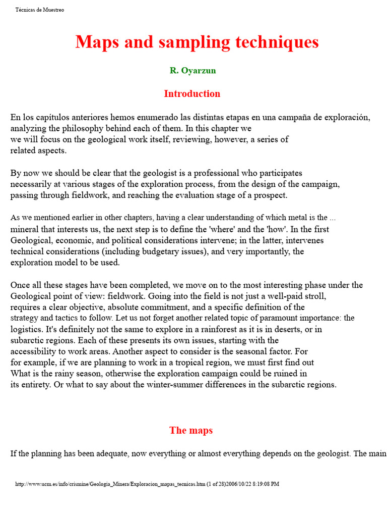 Geological Sampling Techniques | PDF | Geology | Earth Sciences