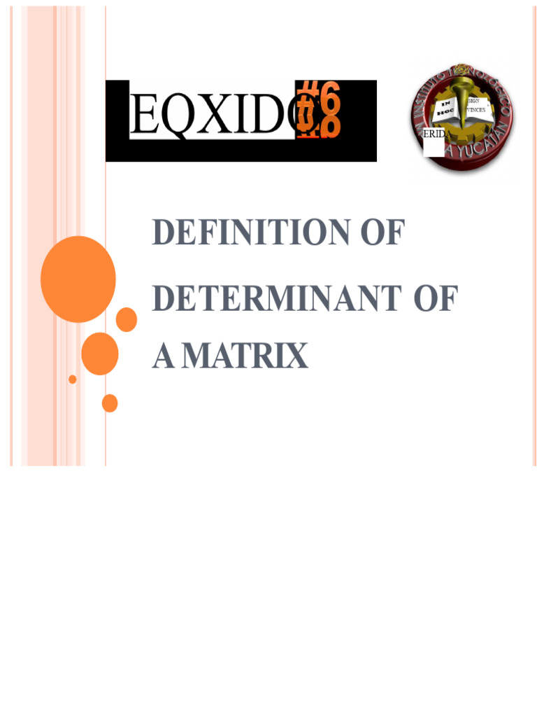 Definition of the determinant of a matrix | PDF | Determinant | Matrix ...