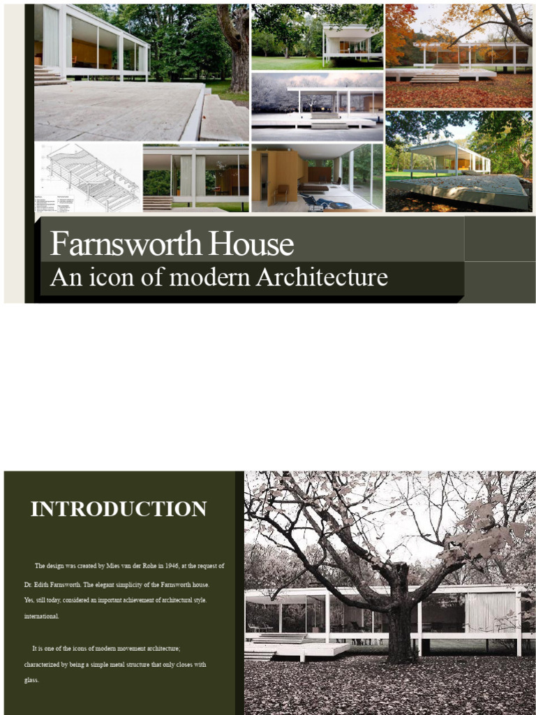Farnsworth House: Modern Architectural Icon | PDF | Wall ...