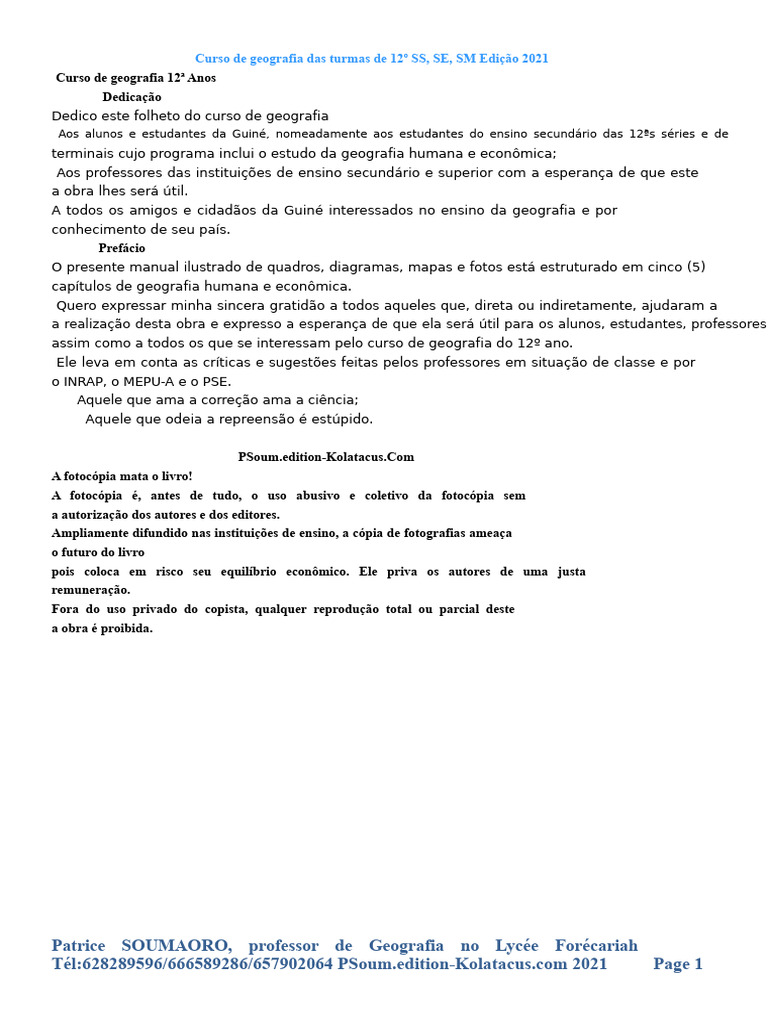 GEOGRAFIA 12ª SÉRIE Edição Nova | PDF | Crescimento populacional ...