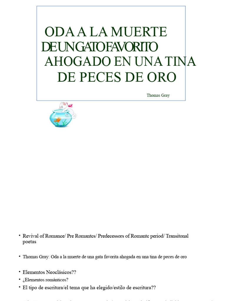 GG BA Honores Semestre 2 Oda a la muerte de un gato favorito ...