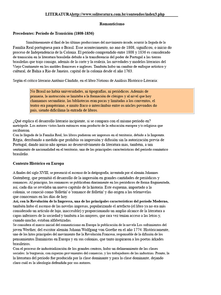 Plan de Clase - Romanticismo | PDF | Romanticismo | Poesía