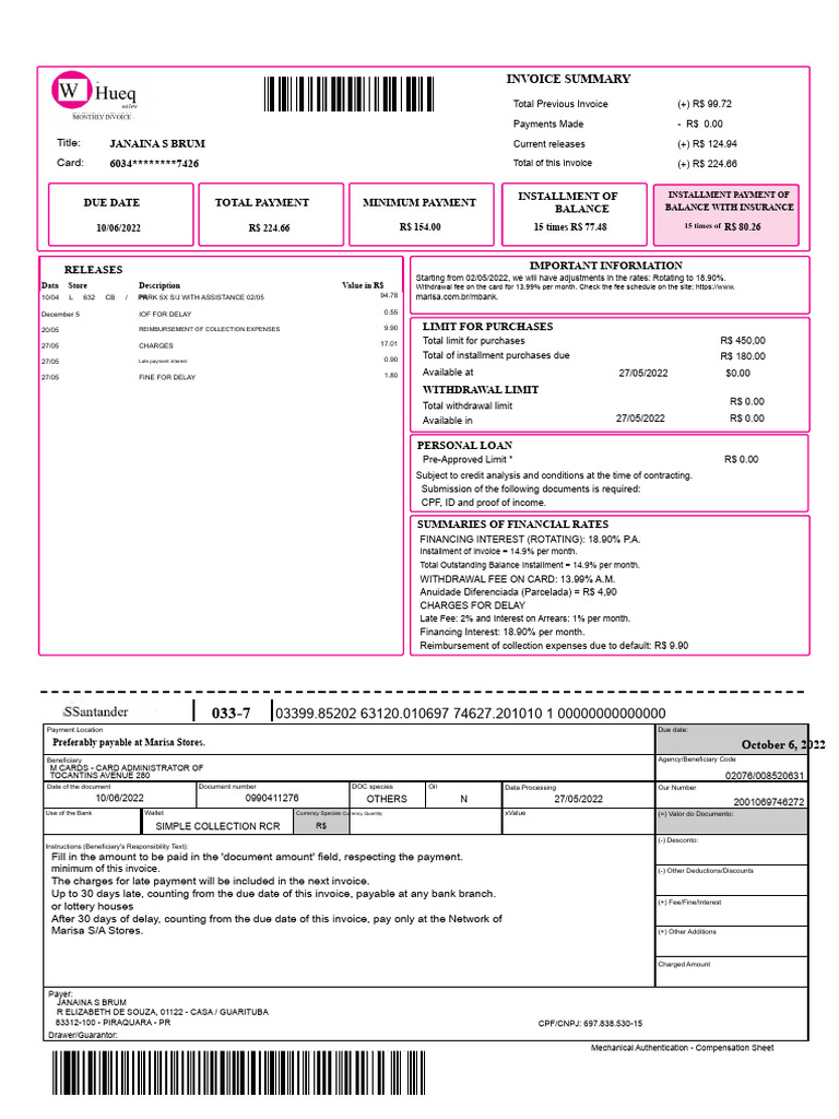 Invoice Summary and Payment Details | PDF | Credit Card | Payments