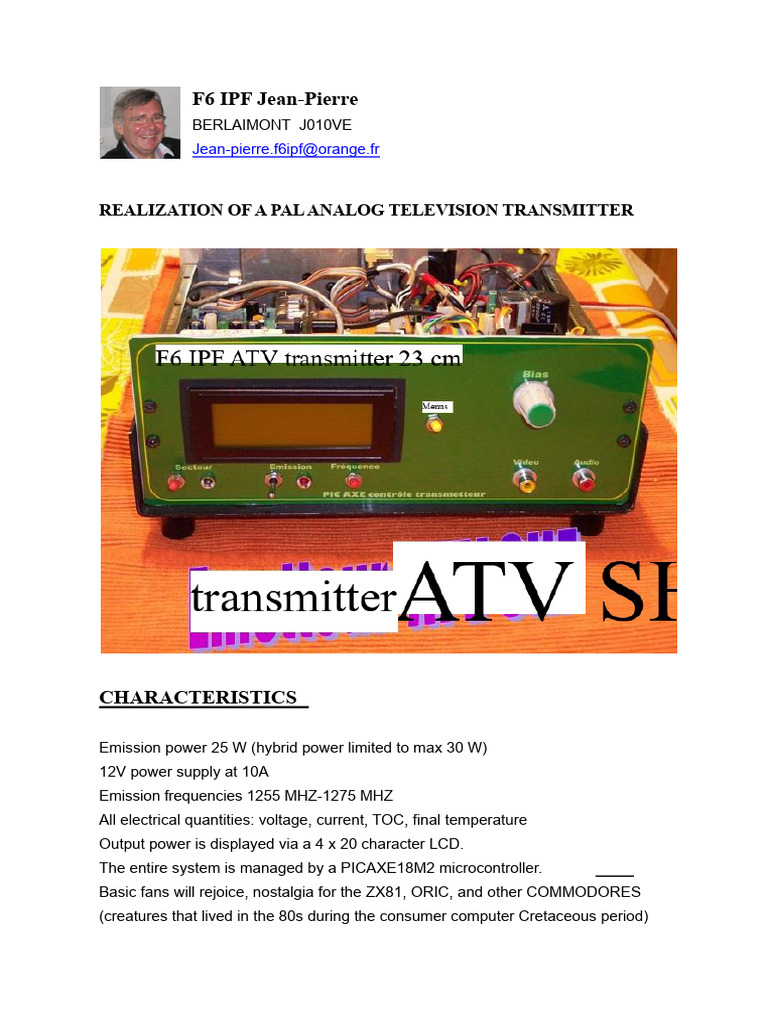 REALIZATION of An ANALOG PAL TELEVISION TRANSMITTER | PDF | Antenna ...