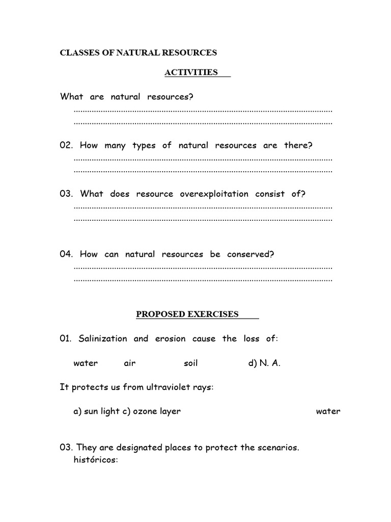 Understanding Natural Resource Classes | PDF