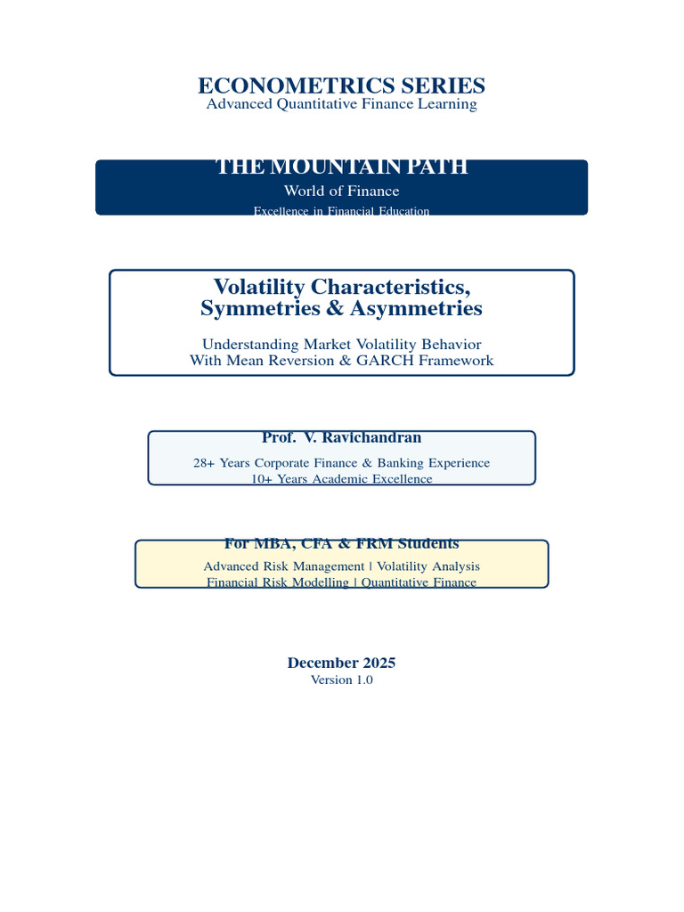 Understanding Volatility Characteristics | PDF | Volatility (Finance ...