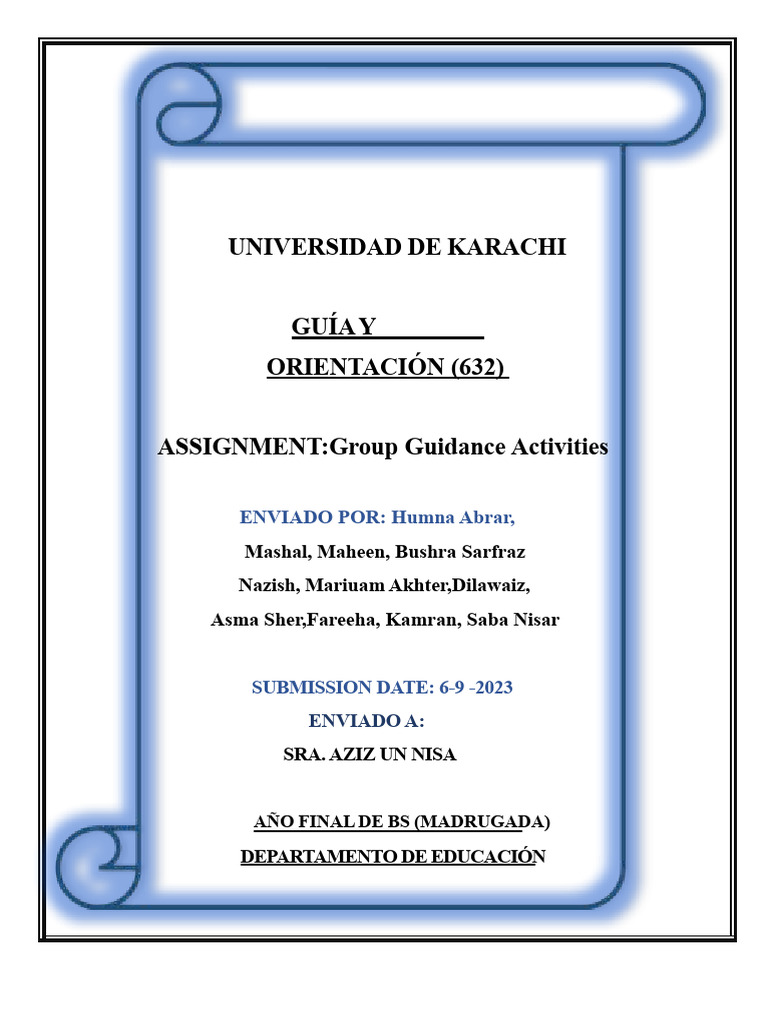 Actividades de Orientación Grupal en Educación | PDF | Desarrollo ...