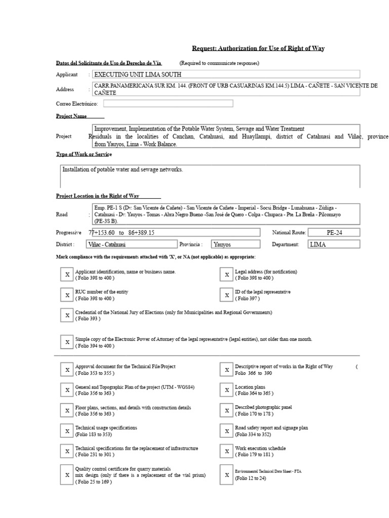 01. Right of Way Application | PDF