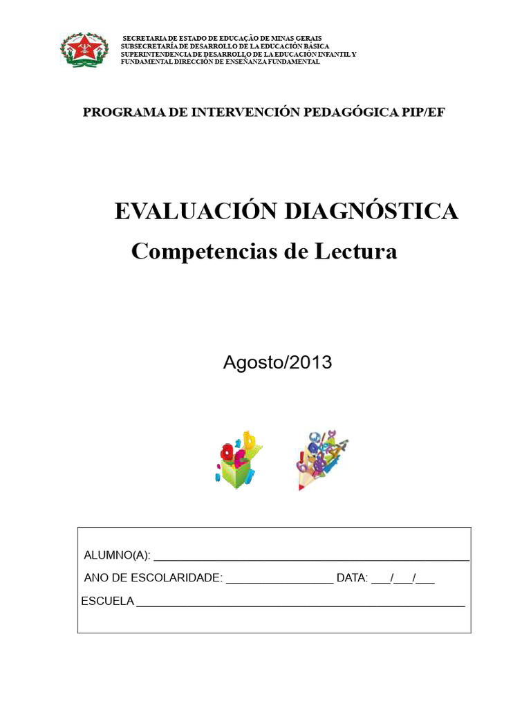 Evaluación Diagnóstica de Lectura 2013 | PDF