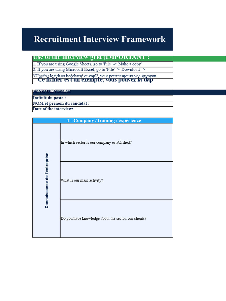 Example of An Interview Evaluation Grid - Taleez | PDF | Cognition ...