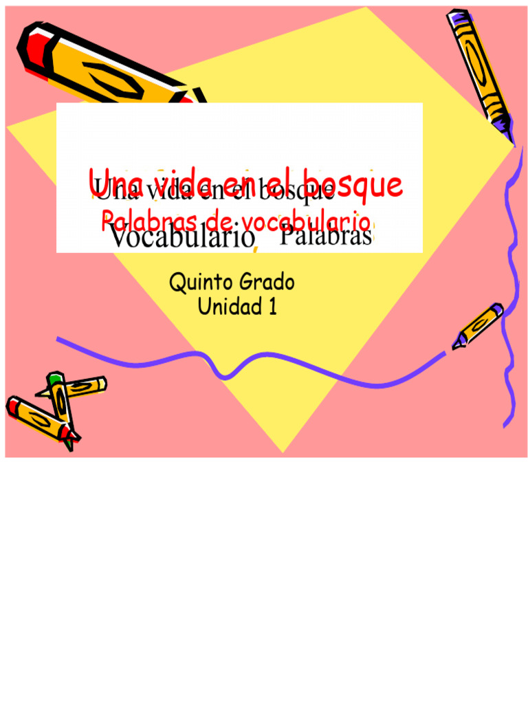 Grado 5 - U1W1-L1 - Una Vida en El Bosque - Vocabulario. | PDF