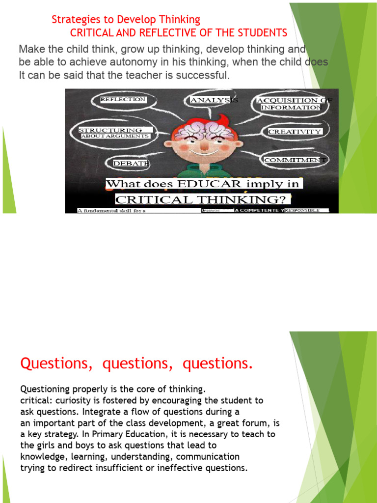 Strategies for Developing Critical Thinking | PDF | Thought | Value ...
