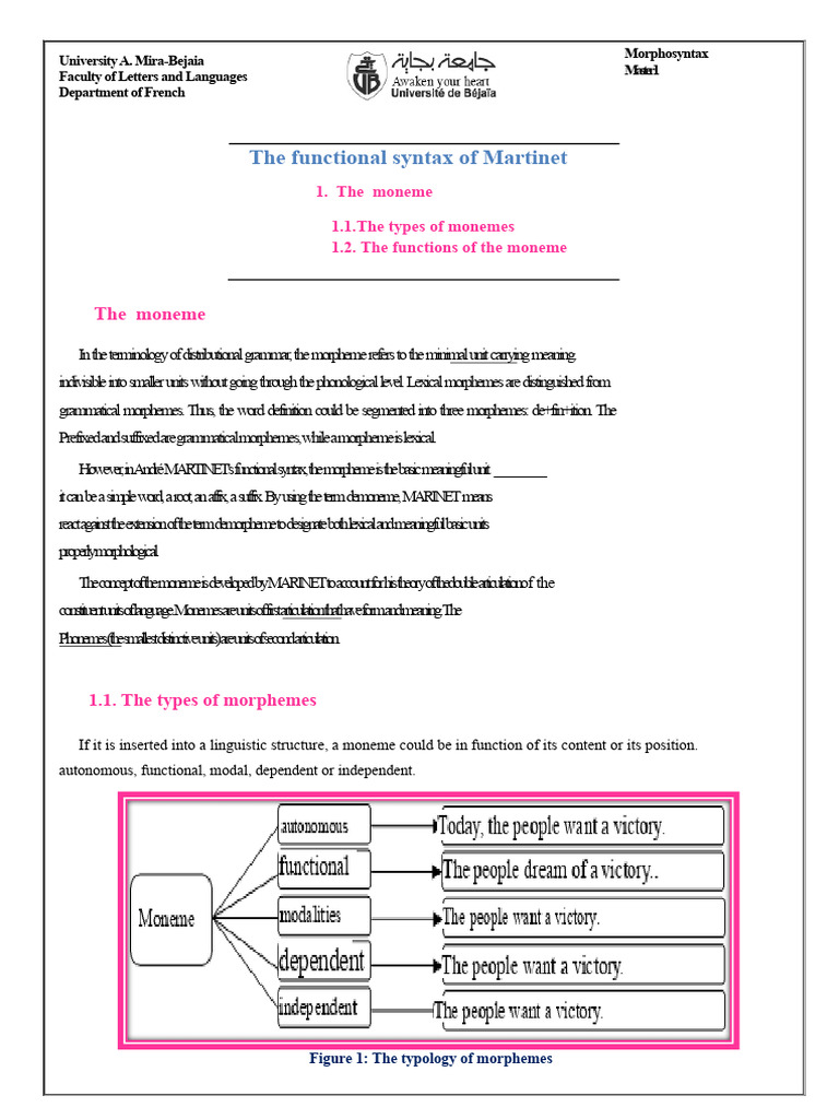 Functional syntax of Martinet | PDF | Linguistic Typology | Linguistics