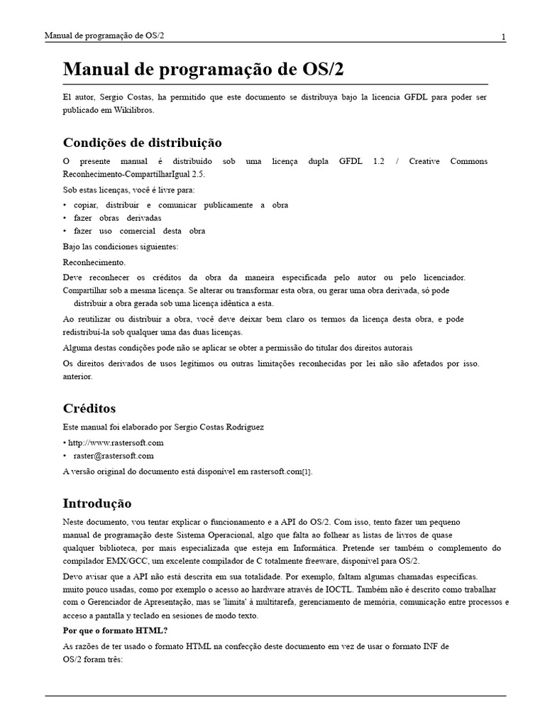 Manual de Programação OS/2 em HTML | PDF | Sistema operacional | Thread ...