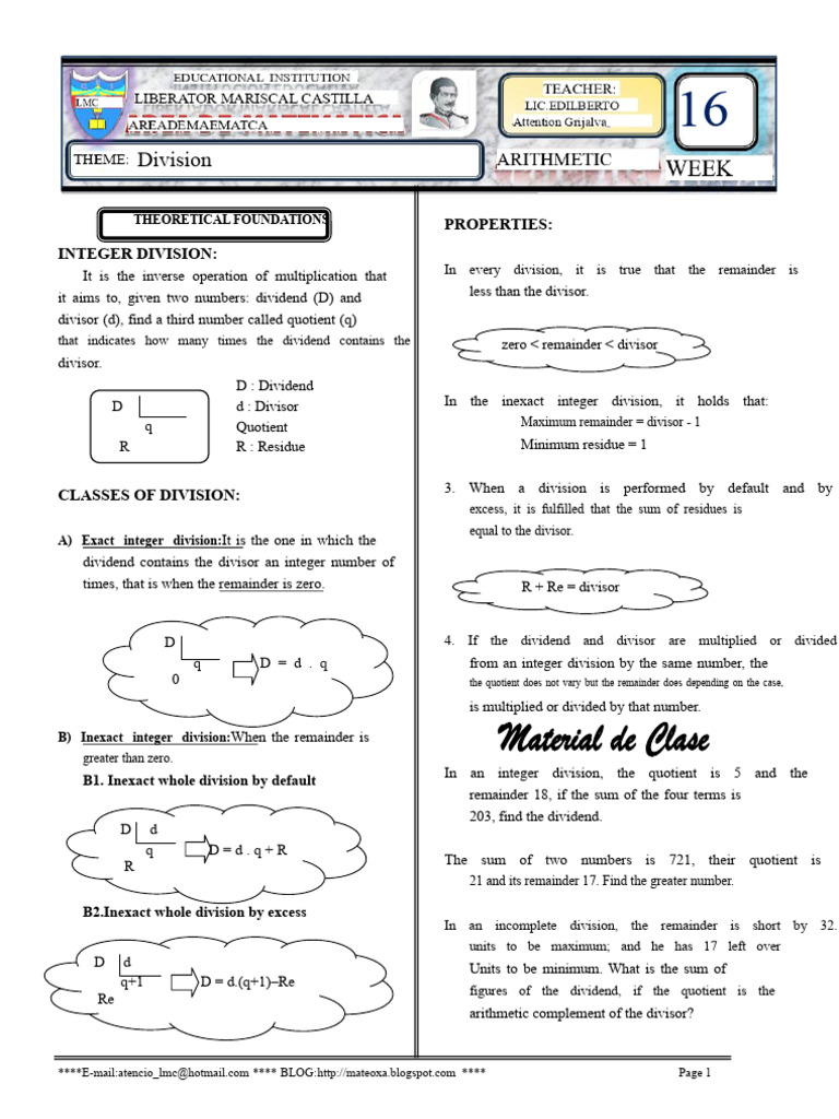 16 Division | PDF | Division (Mathematics) | Abstract Algebra
