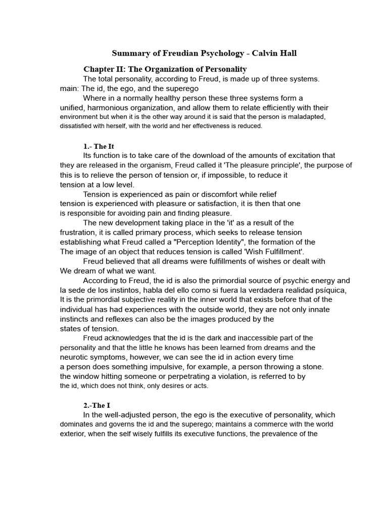 Freudian Personality Structure Explained | PDF | Psychoanalysis ...