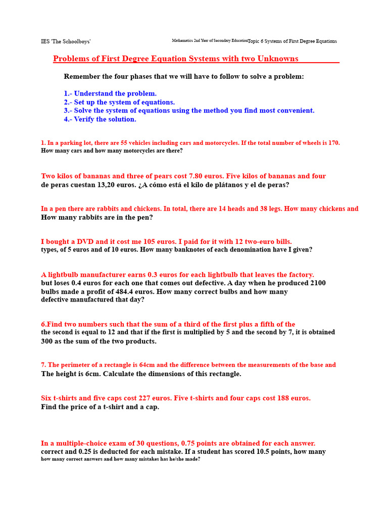 problems-of-systems-of-equations-of-1st-degree-2nd-degree-ESO1 | PDF ...