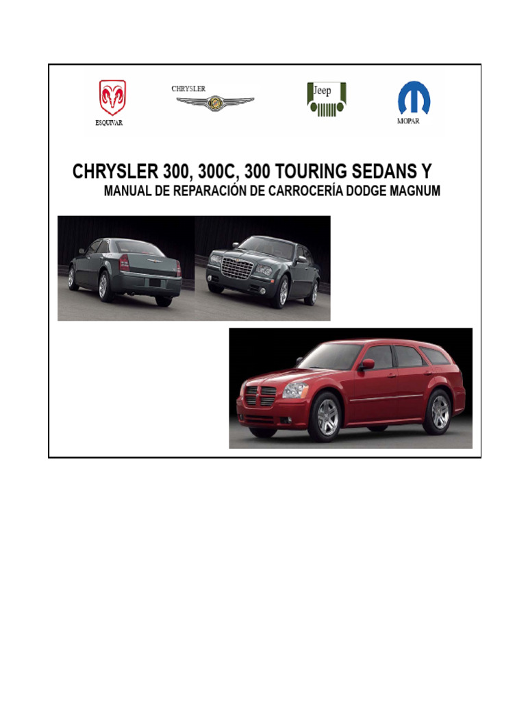 Chrysler 300, 300C, 300 Touring Sedans Y: Manual de Reparación de ...