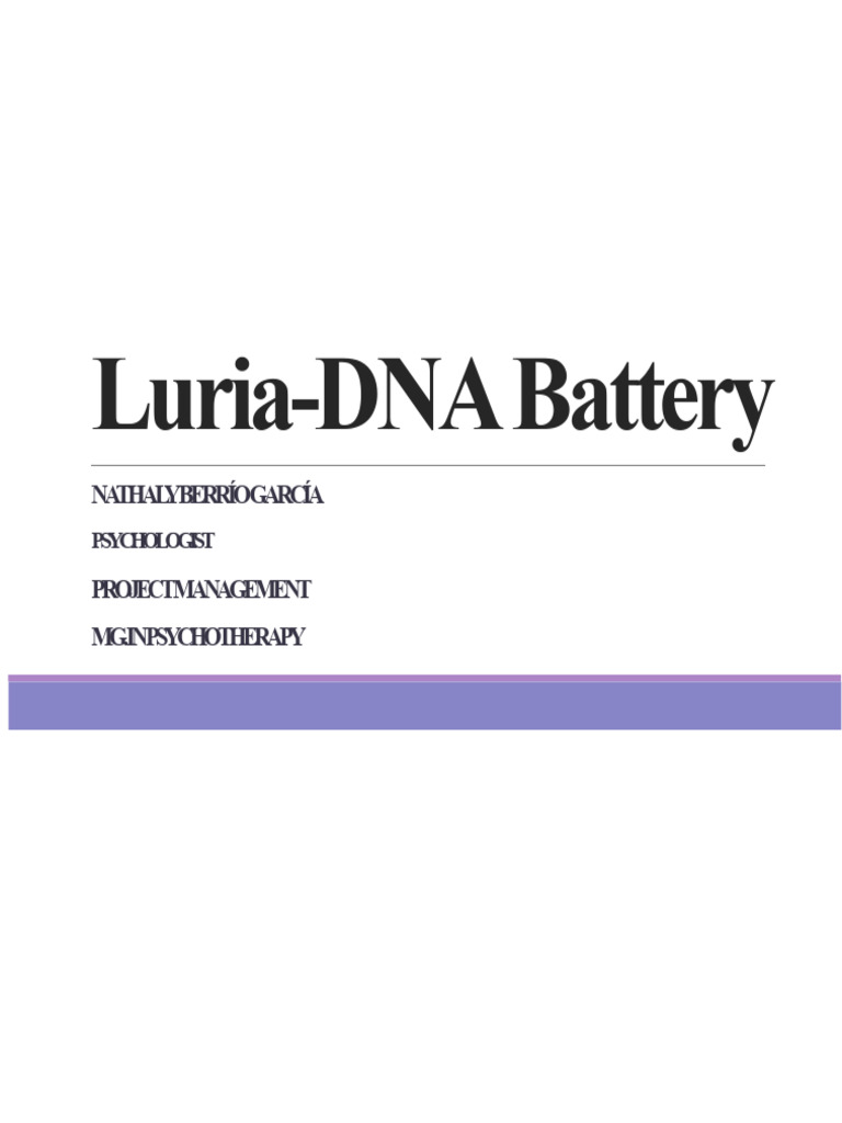 Luria-DNA Battery SLIDES | PDF | Memory | Word
