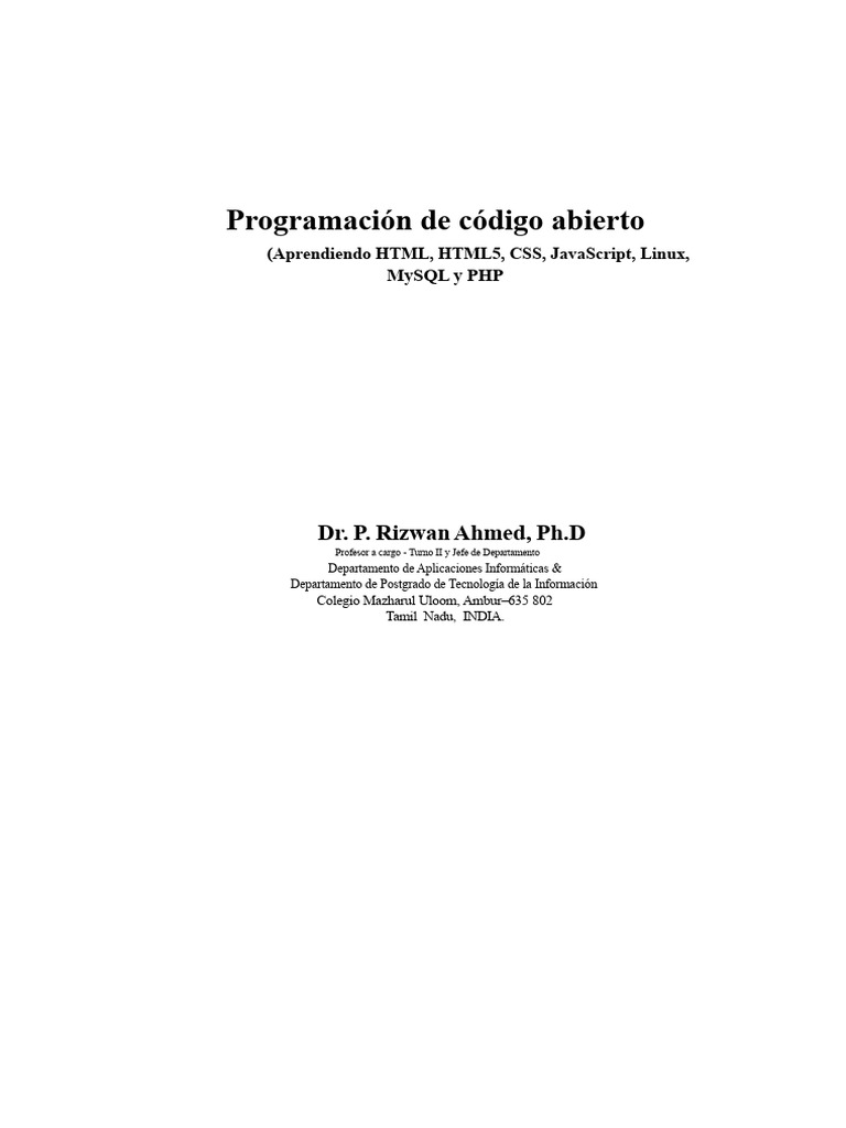 Programación de Código Abierto | PDF | Script Java | Php