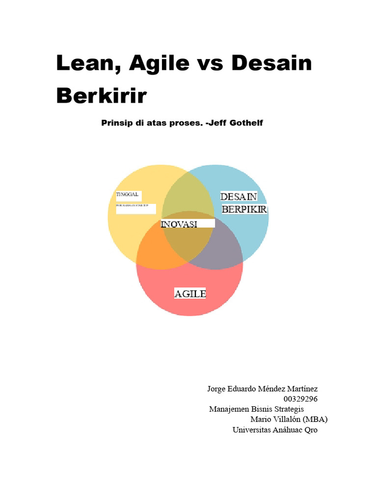 Lean Vs Agile Vs Design Thinking | PDF