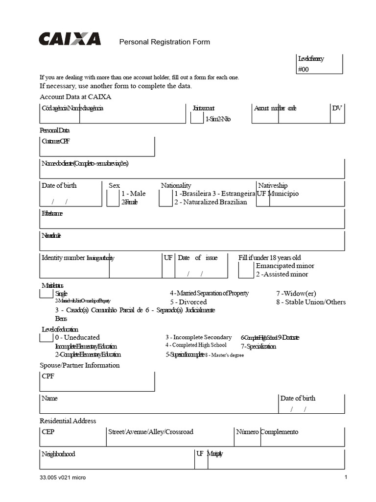 Individual Registration Form for Loans | PDF