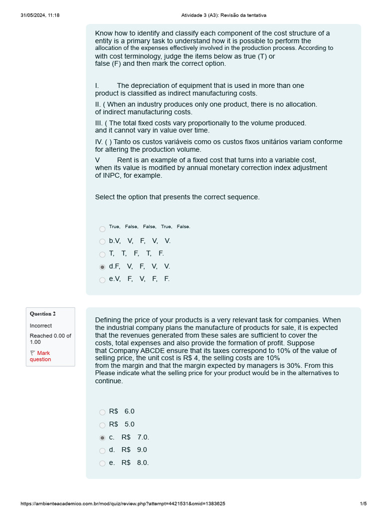 Activity 3 (A3) - Review of The Attempt | PDF | Expense | Cost