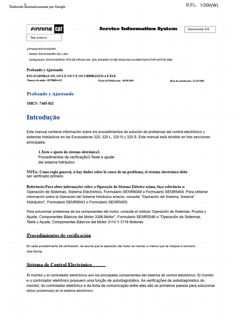 Excavadora CAT 320L.prueba y ajuste 01 | PDF | Electrónica | Bomba