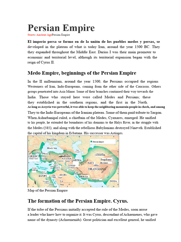 Persian Empire.docx | PDF | Achaemenid Empire | Cyrus The Great