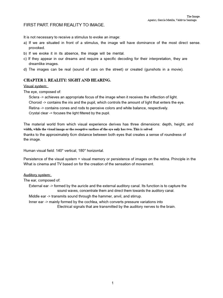 The Image. Analysis and Representation of Reality. Aparici | PDF ...
