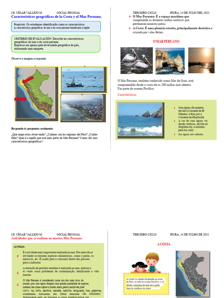 Características Geográficas da Costa e do Mar Peruano | PDF | Oceano ...
