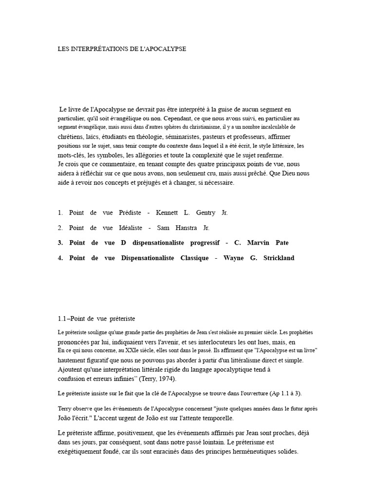 Interprétations de l'Apocalypse chrétienne | PDF | Livre de la ...