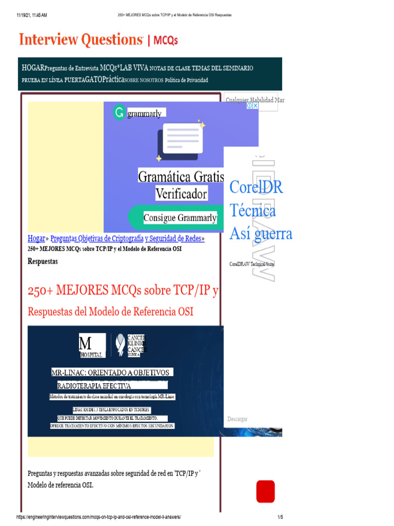 250+ MEJORES MCQs sobre TCP_IP y el Modelo de Referencia OSI Respuestas ...