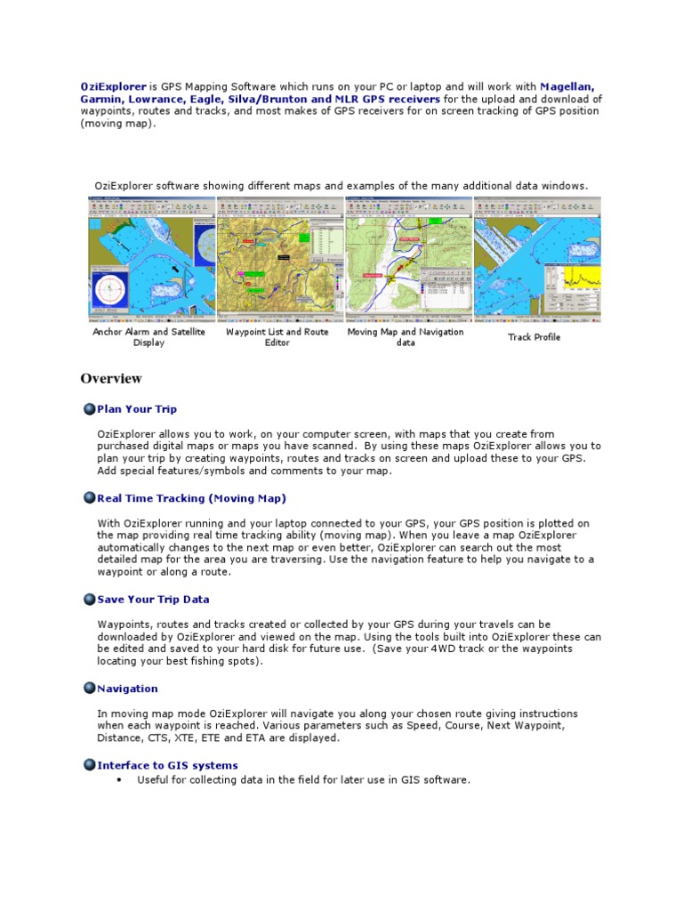 Oziexplorer Magellan, Garmin, Lowrance, Eagle, Silva/Brunton and MLR ...
