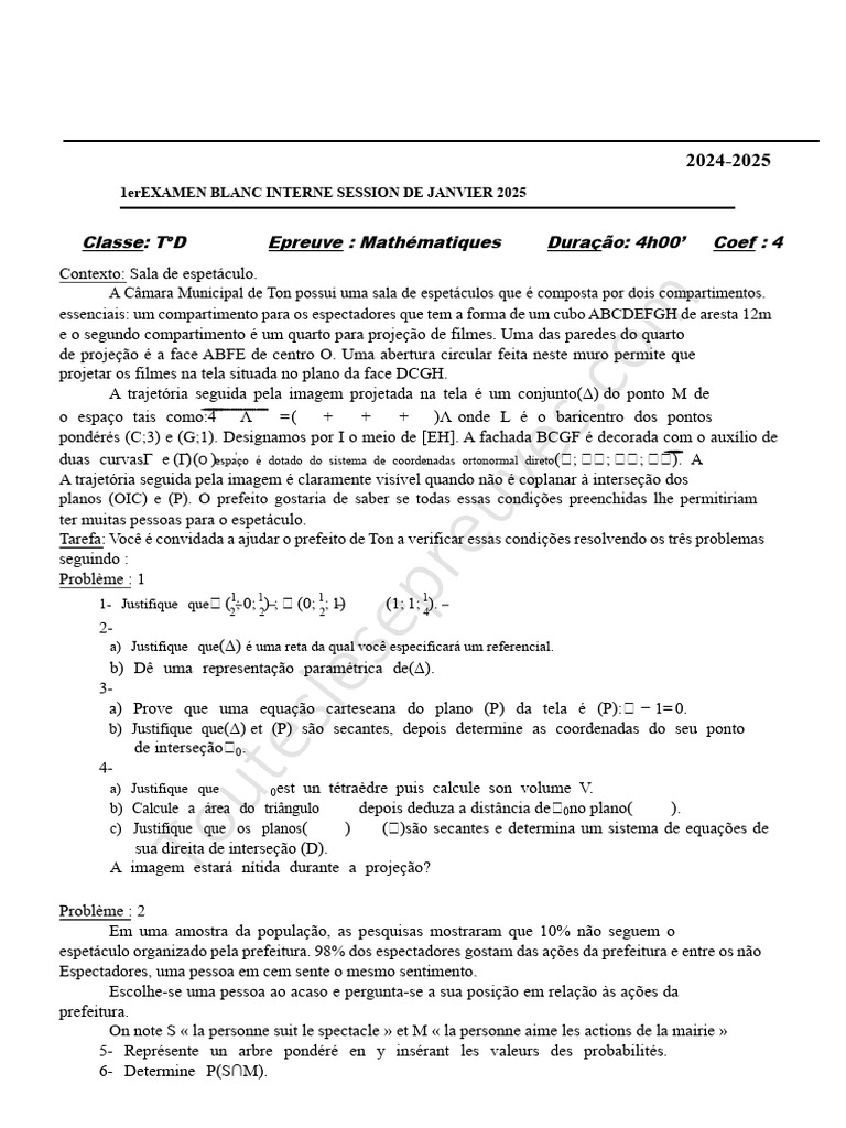 Exame de Matemática 2025: Problemas e Soluções | PDF | Matemática