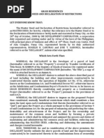 Deed of Restrictions Sample | Easement | Common Law