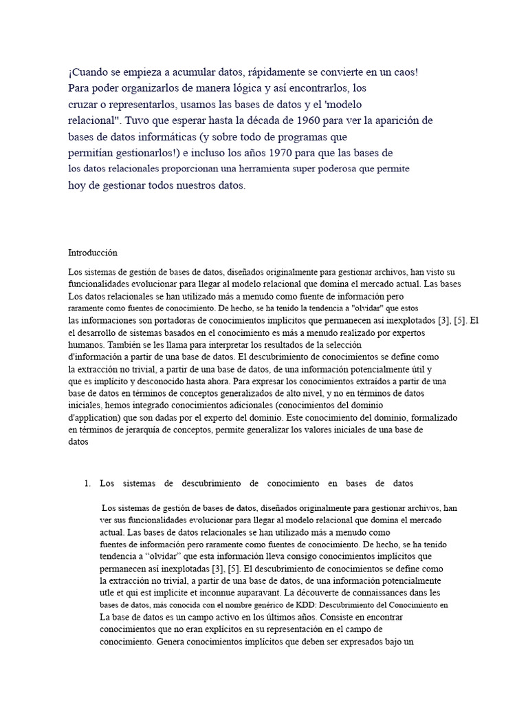 Historia de Las Bases de Datos | PDF | Bases de datos | Conocimiento