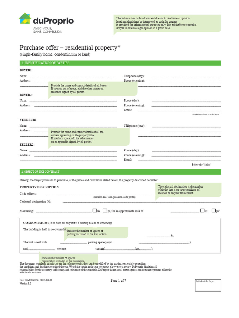 Purchase Offer Explained Residential Property | PDF | Mortgages | Loans