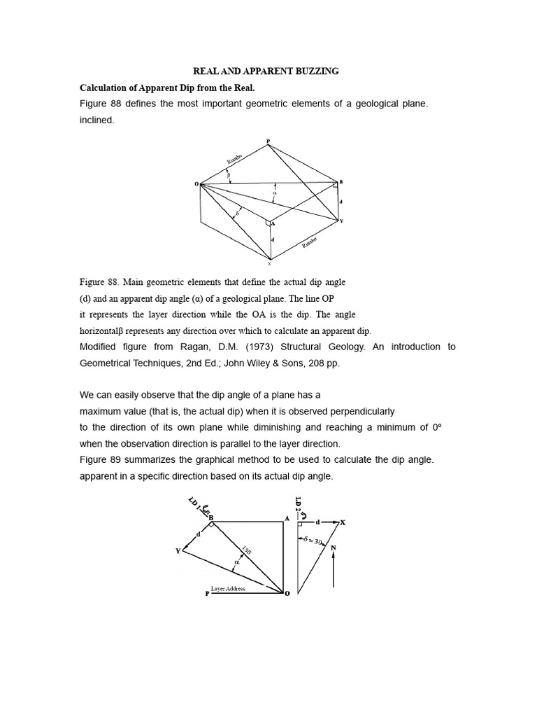 Calculating Apparent Dip in Geology | PDF | Angle | Elementary Geometry
