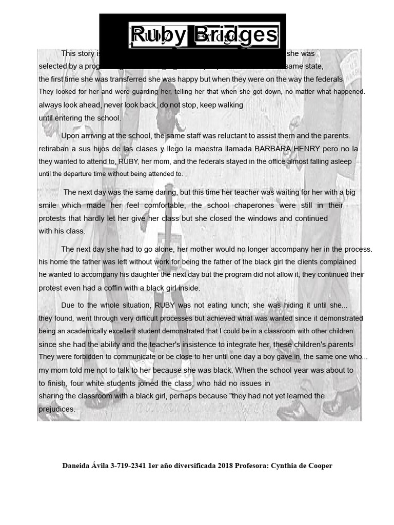 Ruby Bridges is an American civil rights activist known for being the ...