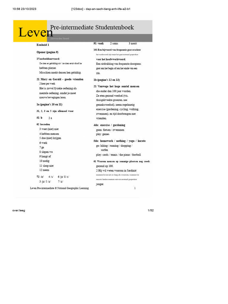 [123doc] - dap-an-sach-tieng-anh-life-a2-b1 | PDF