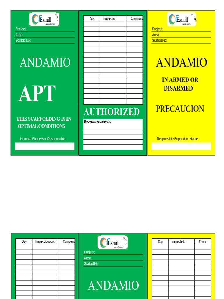 Scaffold Inspection Report Template | PDF