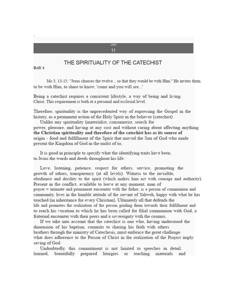 Training for Catechists | PDF | Jesus | Acts Of The Apostles