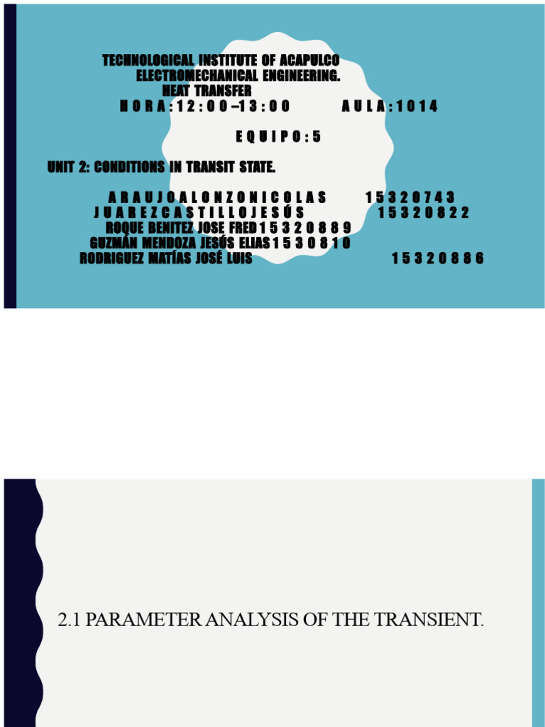 Unit 2. Transient State Conduction. | PDF | Thermal Conduction | Equations